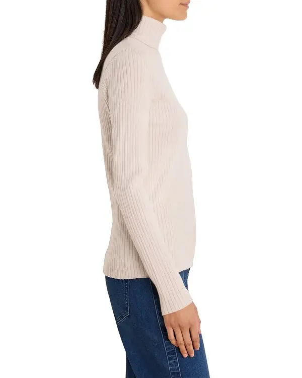 NIC+ZOE Perfect Ribbed Turtleneck Sweater - Sugar Cookie