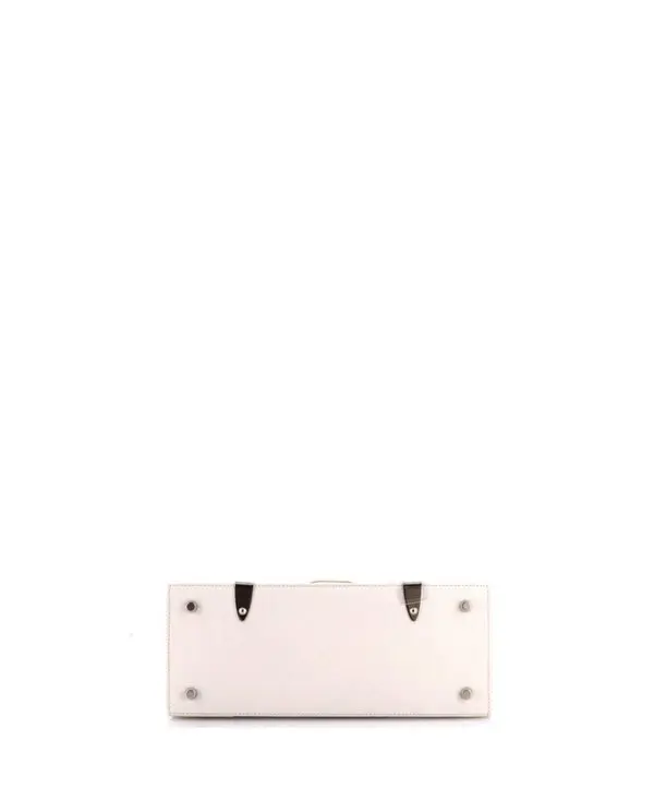 Goyard Pm Saigon Top Handle Bag Coated Canvas With Leather - White