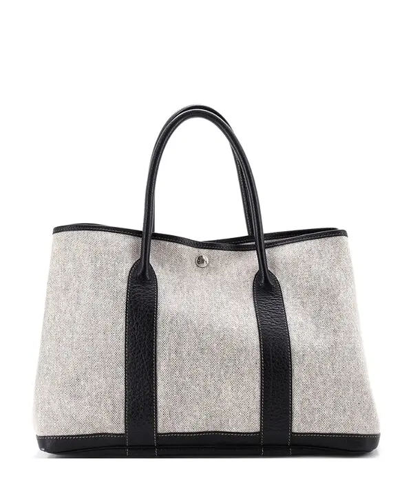 Hermès 36 Garden Party Tote Toile And Leather - Black