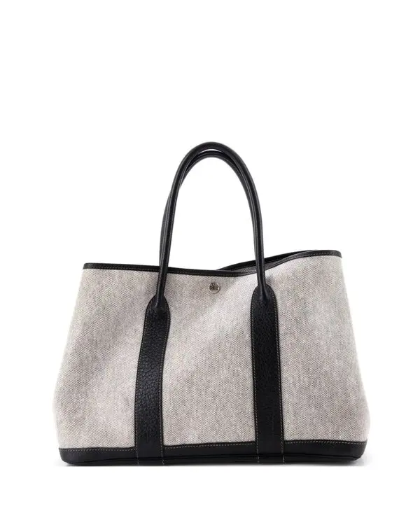 Hermès 36 Garden Party Tote Toile And Leather - Black