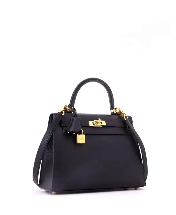 Hermès Kelly 25 Handbag Black Epsom With Gold Hardware - Noir
