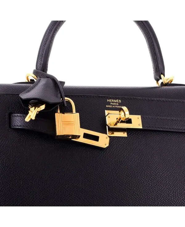 Hermès Kelly 25 Handbag Black Epsom With Gold Hardware - Noir