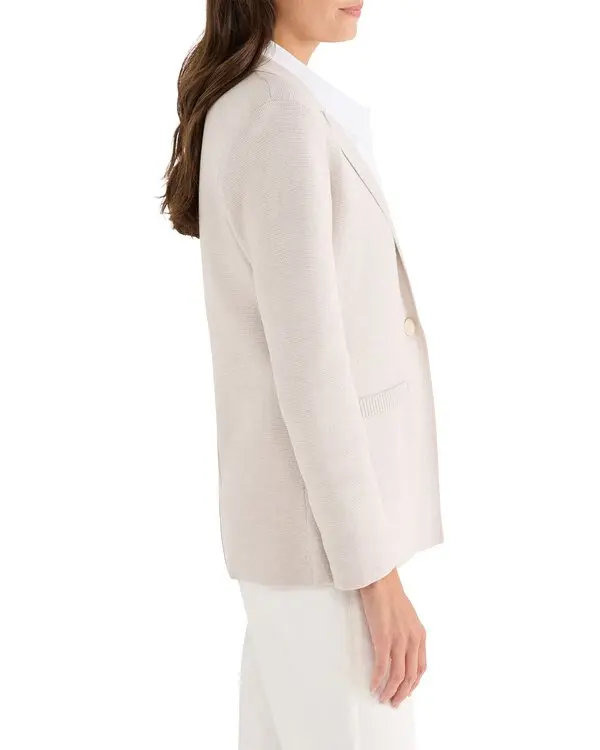 NIC+ZOE Elegant Knit Open Front Blazer - Sugar Cookie