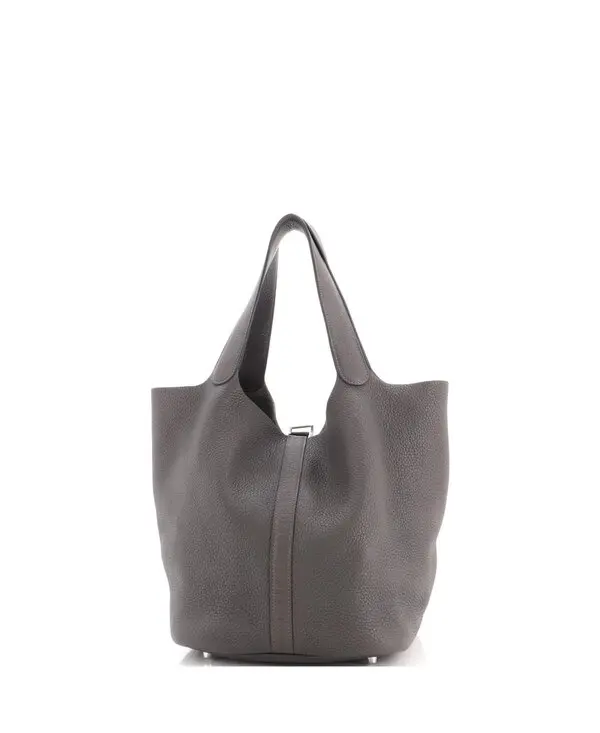 Hermès Gm Picotin Lock Bag Clemence - Gray