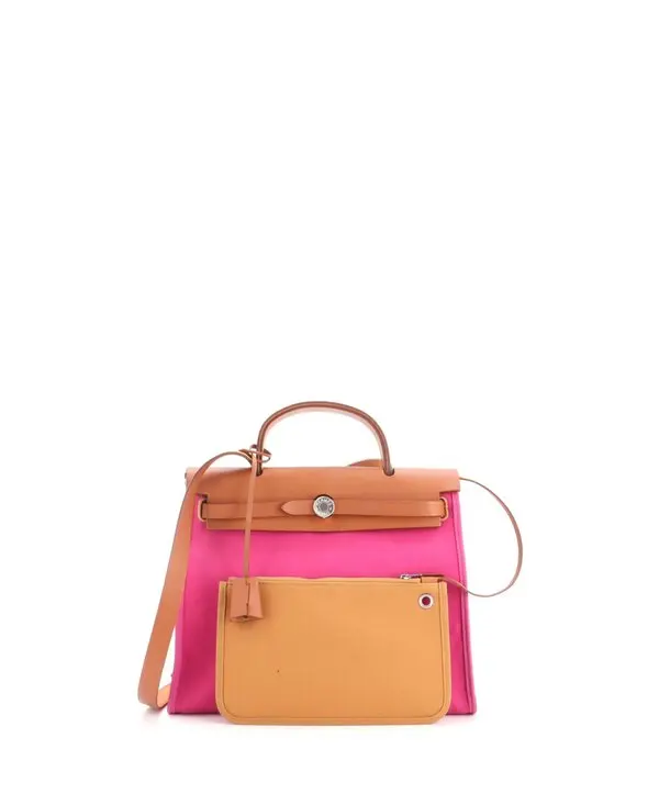 Hermès 31 Herbag Zip Leather And Toile