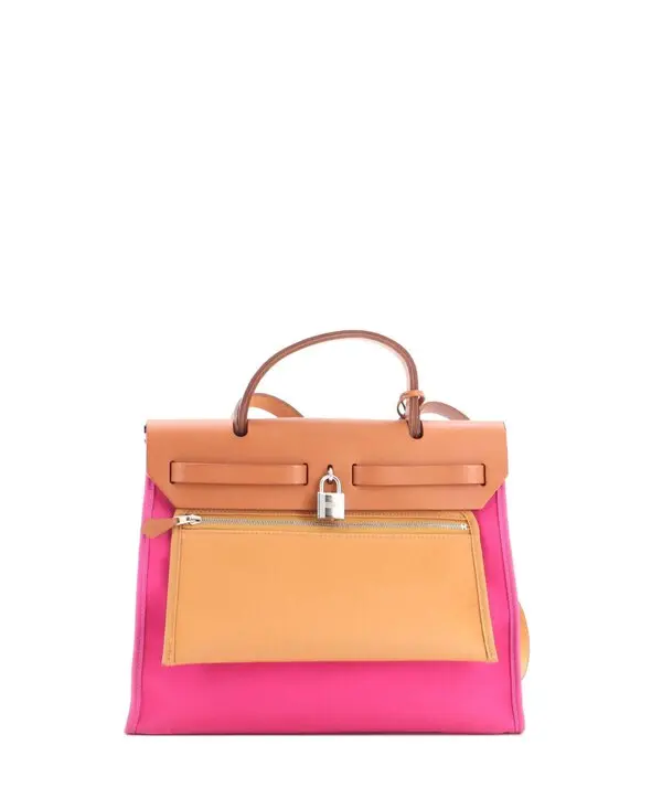 Hermès 31 Herbag Zip Leather And Toile