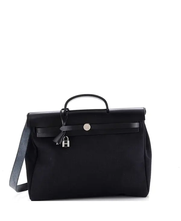 Hermès 39 Herbag Zip Leather And Toile