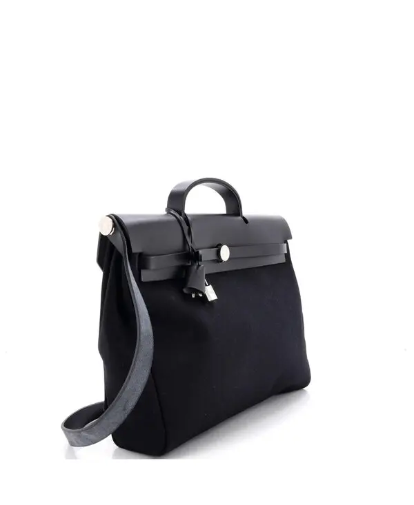 Hermès 39 Herbag Zip Leather And Toile