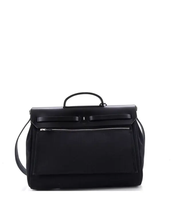Hermès 39 Herbag Zip Leather And Toile