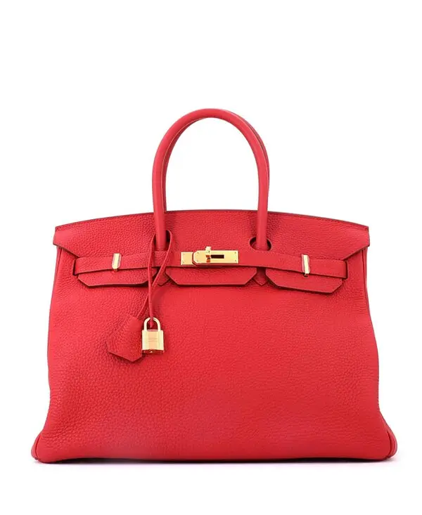 Hermès Birkin 35 Handbag Red Togo With Gold Hardware