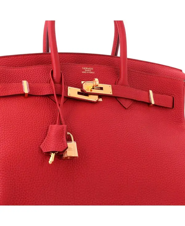 Hermès Birkin 35 Handbag Red Togo With Gold Hardware