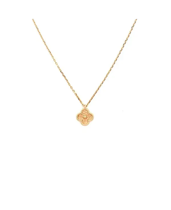 VAN CLEEF & ARPELS Sweet Alhambra Pendant Necklace 18k Rose Gold, 15.75 - Pink
