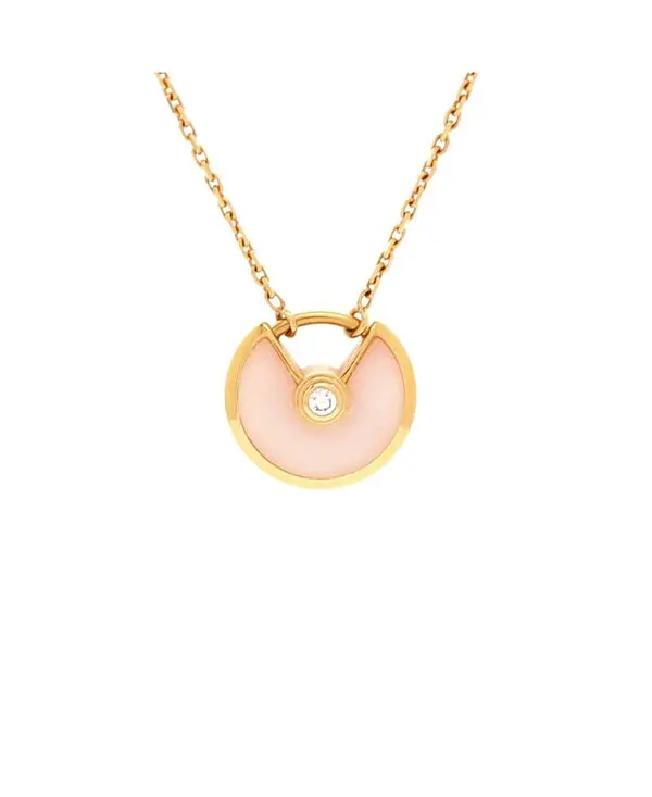 CARTIER Xs Amulette De Pendant Necklace 18k Rose Gold With Opal And Diamond, 16.25 - Pink