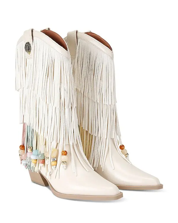 Kurt Geiger Embellished Fringe Cowboy Boots
