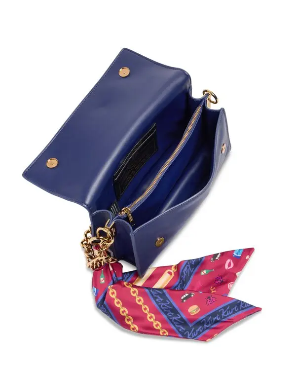 Kurt Geiger Sloane Soft Leather Shoulder Bag - Dark Blue