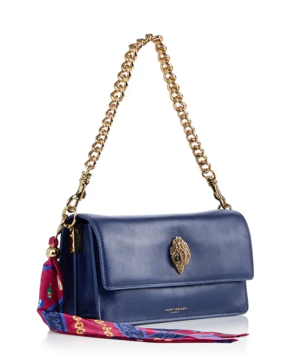 Kurt Geiger Sloane Soft Leather Shoulder Bag - Dark Blue