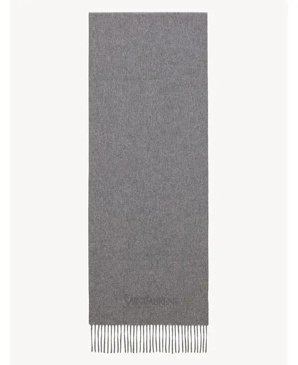 Saint Laurent Emboidered Scarf - Graphite