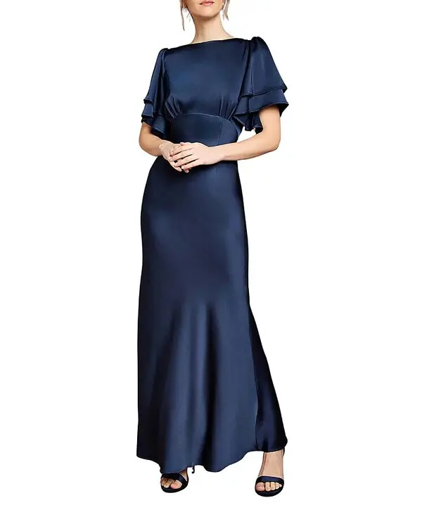 Coast High Neck Crepe Maxi Dress - Navy