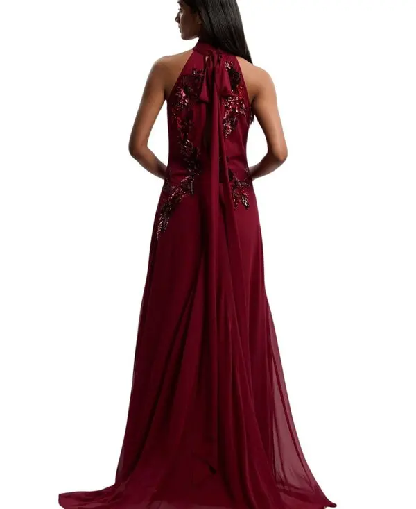 Karen Millen Embellished Halter Maxi Dress