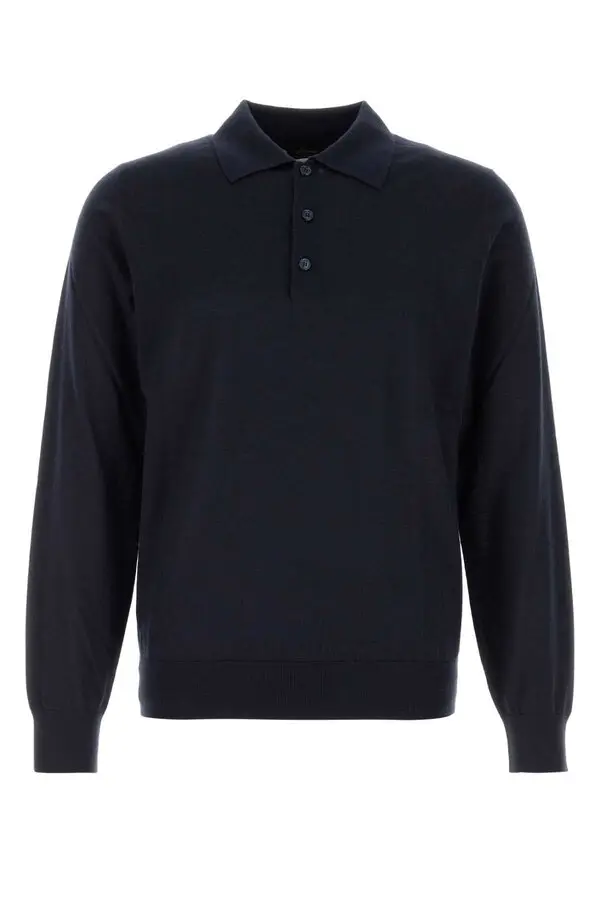 Brioni Midnight Cashmere Blend Polo Shirt