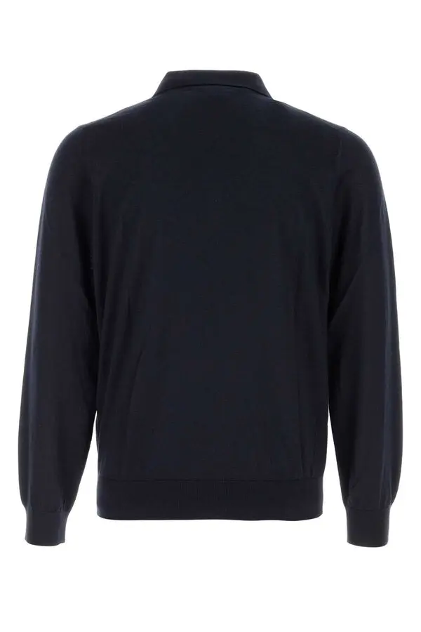 Brioni Midnight Cashmere Blend Polo Shirt