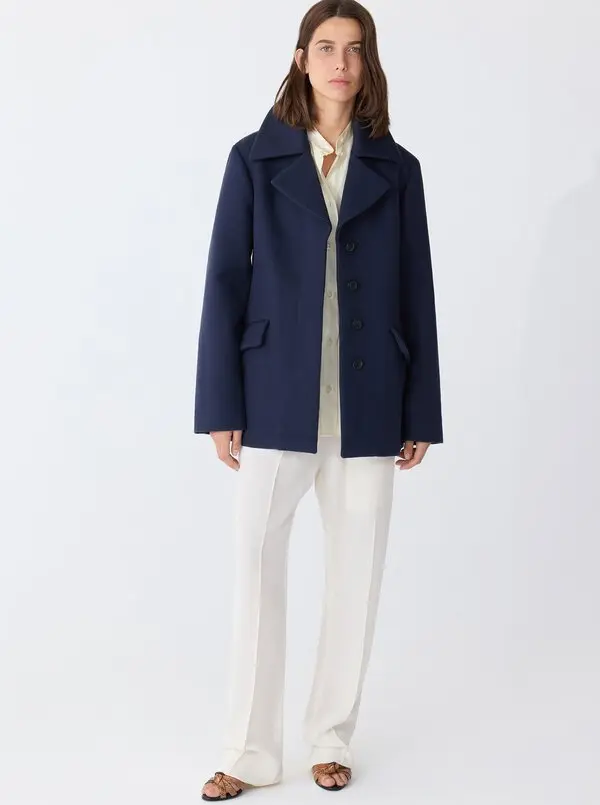 CALLAS MILANO Lucky" Peacoat With Waisted Silhouette - Navy