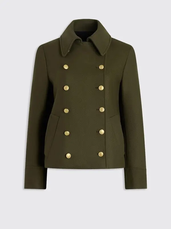 CALLAS MILANO Double-breasted Felt Wool Jacket - Forest