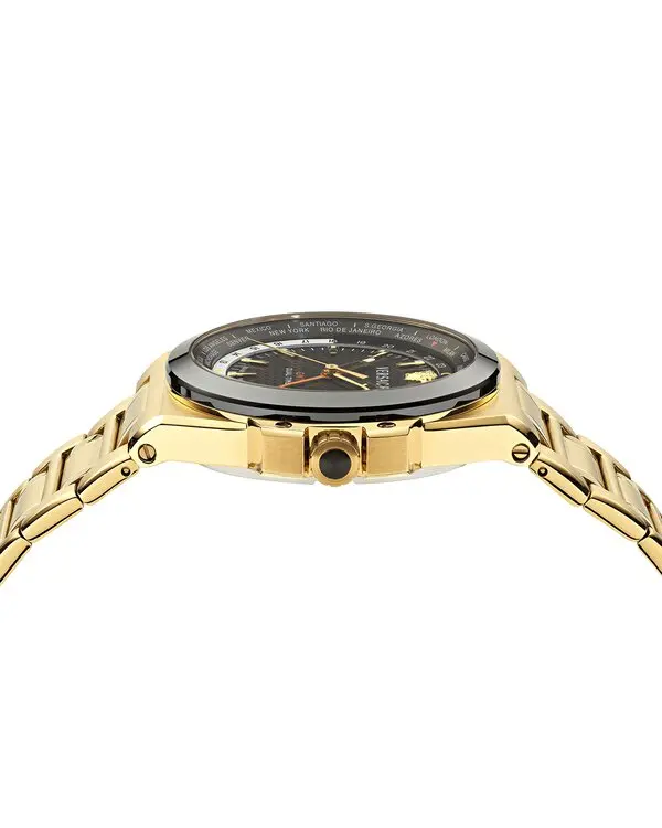 Versace Greca Reaction Gmt Bracelet Watch, 41mm