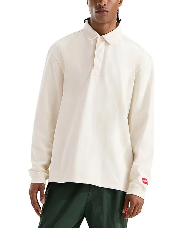 The North Face Oversized Fit Tnf Red Box Rugby Shirt - White Dune