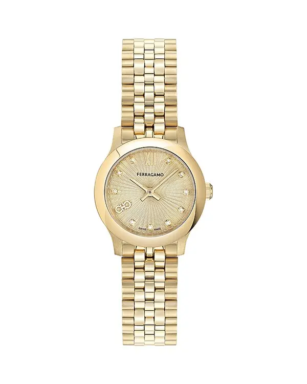 FERRAGAMO Duo Mini Diamond Watch, 25mm - Gold