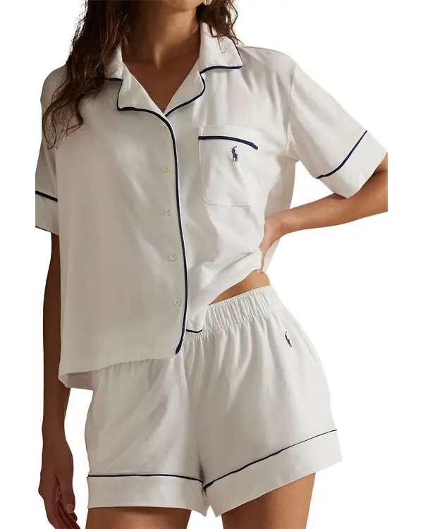 Polo Ralph Lauren Short Sleeve Pajama Set - White Cloud