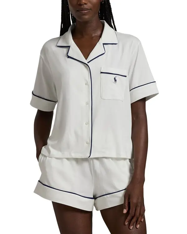 Polo Ralph Lauren Short Sleeve Pajama Set - White Cloud