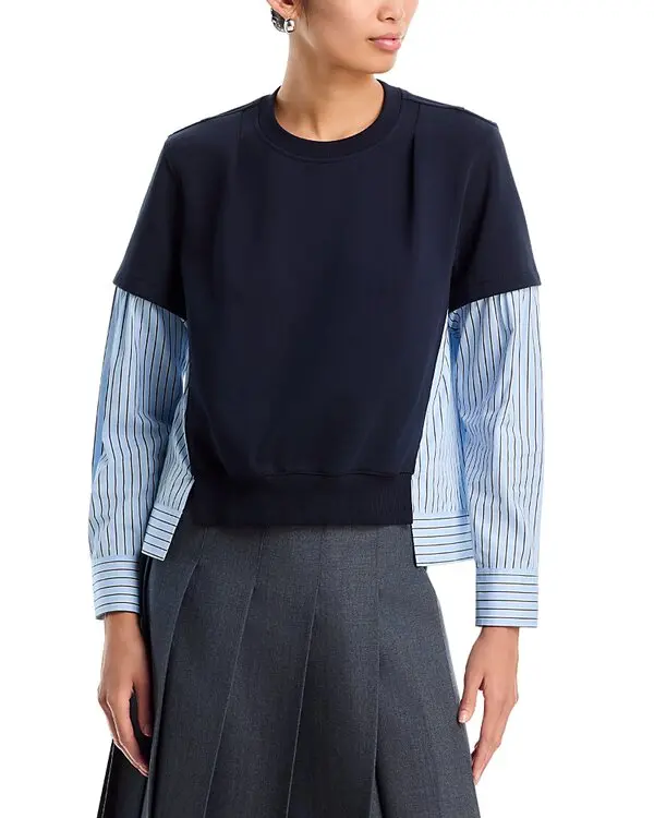 3.1 Phillip Lim Cotton Mixed Media Sweatshirt