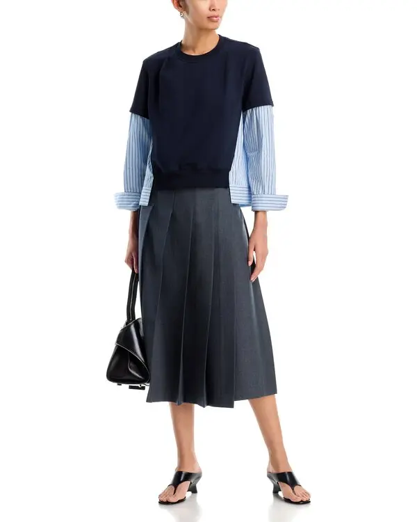 3.1 Phillip Lim Cotton Mixed Media Sweatshirt