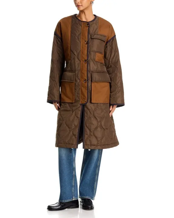 3.1 Phillip Lim Mixed Media Quilted Coat