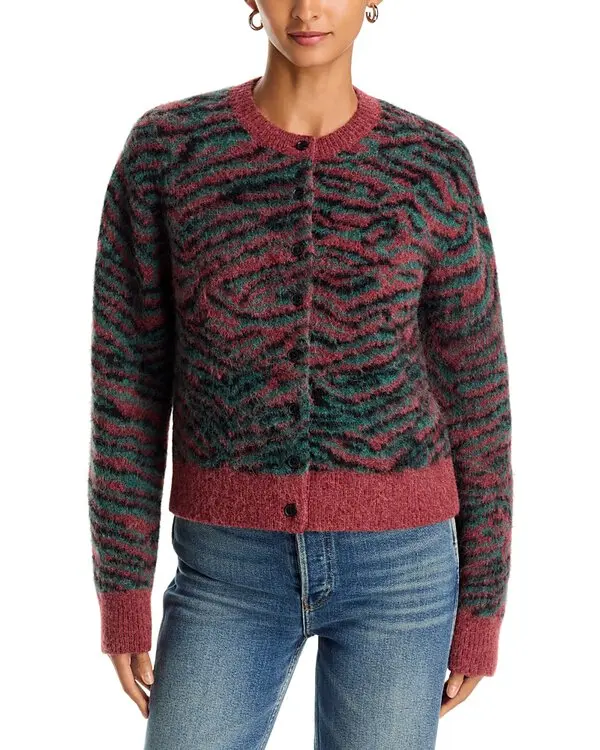 3.1 Phillip Lim Tiger Print Crewneck Cardigan