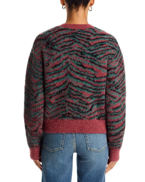 3.1 Phillip Lim Tiger Print Crewneck Cardigan