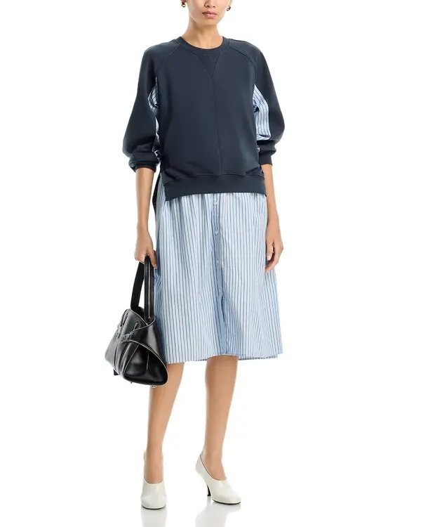 3.1 Phillip Lim Cotton Sweatshirt Combo Dress