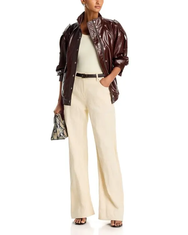 3.1 Phillip Lim Textured Faux Leather Bomber Jacket