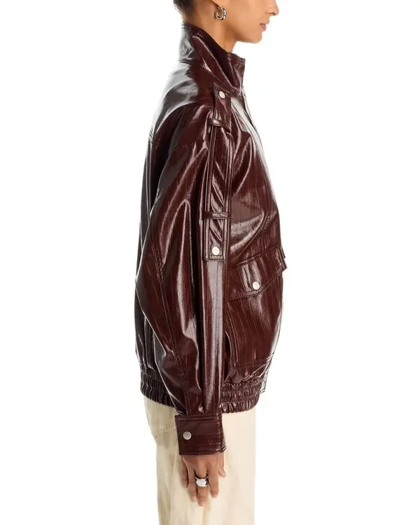 3.1 Phillip Lim Textured Faux Leather Bomber Jacket
