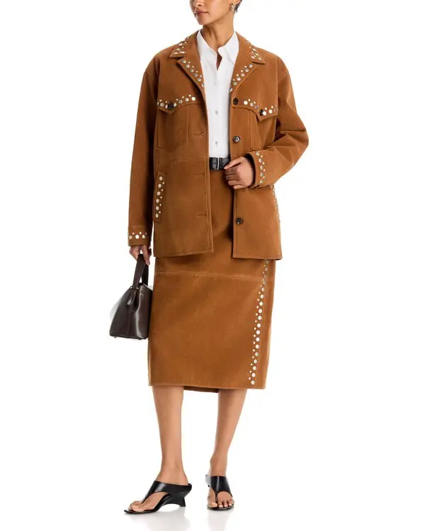 3.1 Phillip Lim Studded Faux Suede Western Jacket