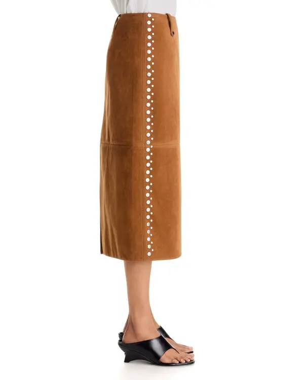 3.1 Phillip Lim Studded Faux Suede Midi Skirt