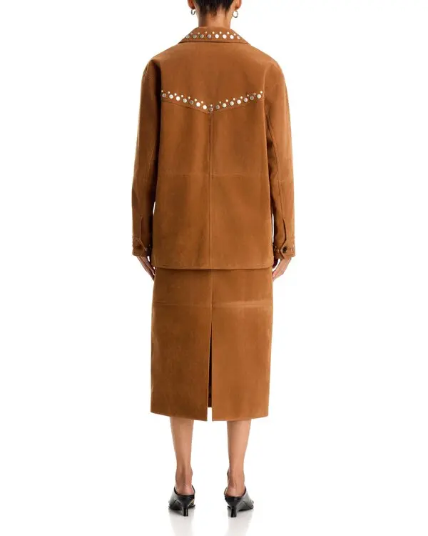 3.1 Phillip Lim Studded Faux Suede Midi Skirt