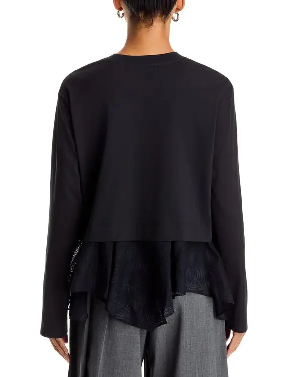 3.1 Phillip Lim Mixed Media Long Sleeve Tee