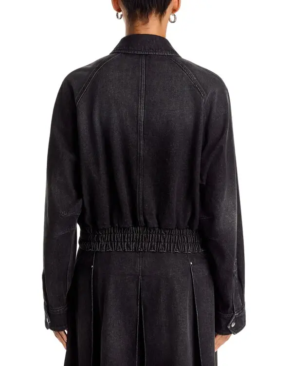 3.1 Phillip Lim Cropped Denim Bomber Jacket