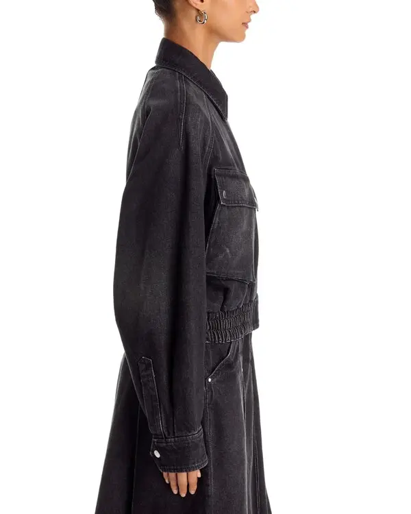 3.1 Phillip Lim Cropped Denim Bomber Jacket