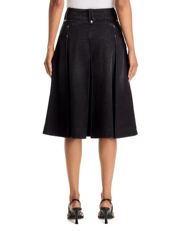 3.1 Phillip Lim Pleated Denim Midi Skirt