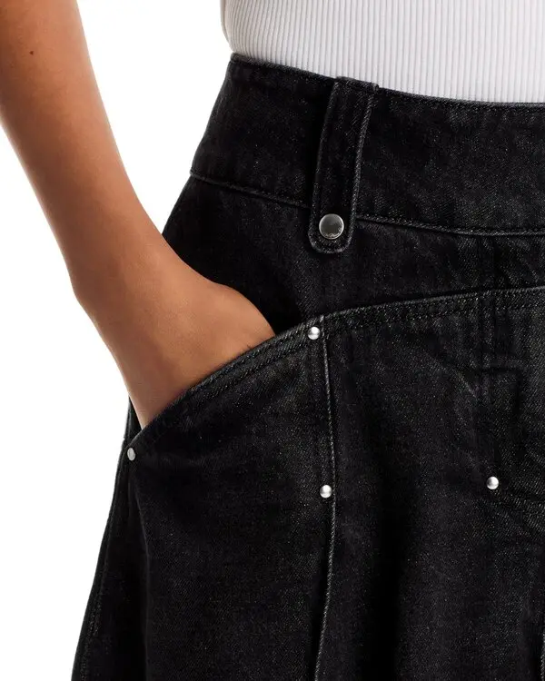 3.1 Phillip Lim Pleated Denim Midi Skirt