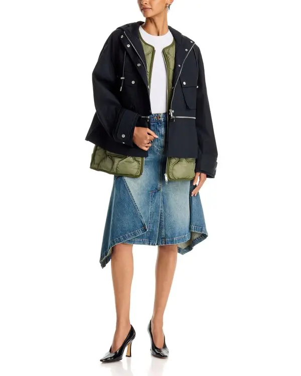 3.1 Phillip Lim Mixed Media Utility Parka Coat