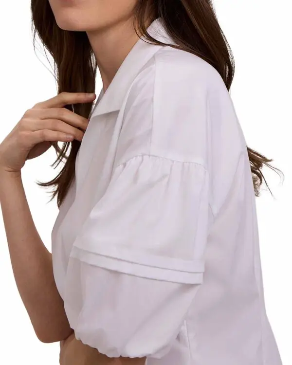 Foxcroft Lucia Puff Sleeve Top - White